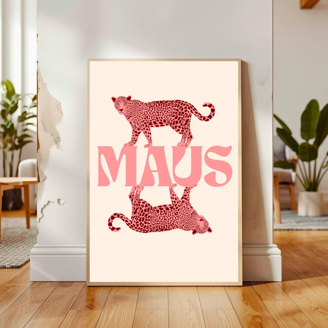 Leopard Reflection Poster — MAUS Typography Art Print - Etsy