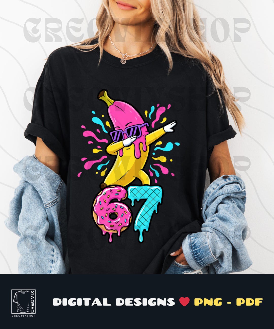Dabbing Banana 67 PNG: Colorful Meme Art (digital Download) - Etsy