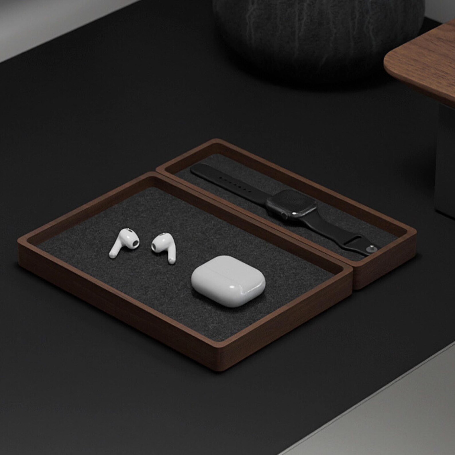 Modular Walnut Drawer Organizer System | Stackable Wooden Storage Boxes ...