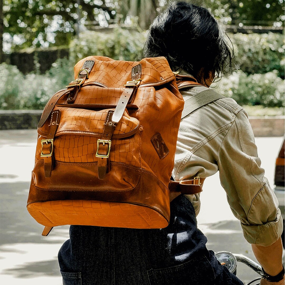 Handmade Paratrooper Backpack | Full-grain Leather Rucksack, Military ...