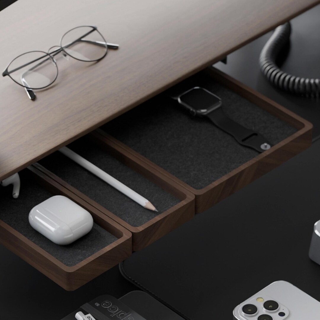 Modular Walnut Drawer Organizer System | Stackable Wooden Storage Boxes ...