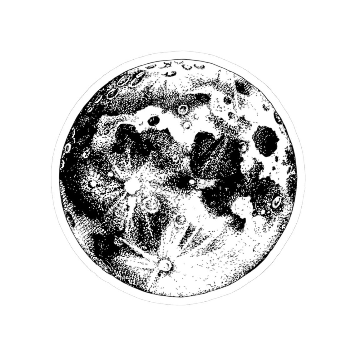 Black and White Moon Vinyl Sticker, Celestial Laptop Decal - Etsy