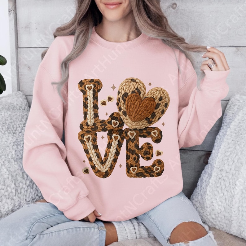 Leopard LOVE PNG | Crochet Svg | Leopard Valentine Png | Valentine PNG | Leopard Print Png, Faux ...