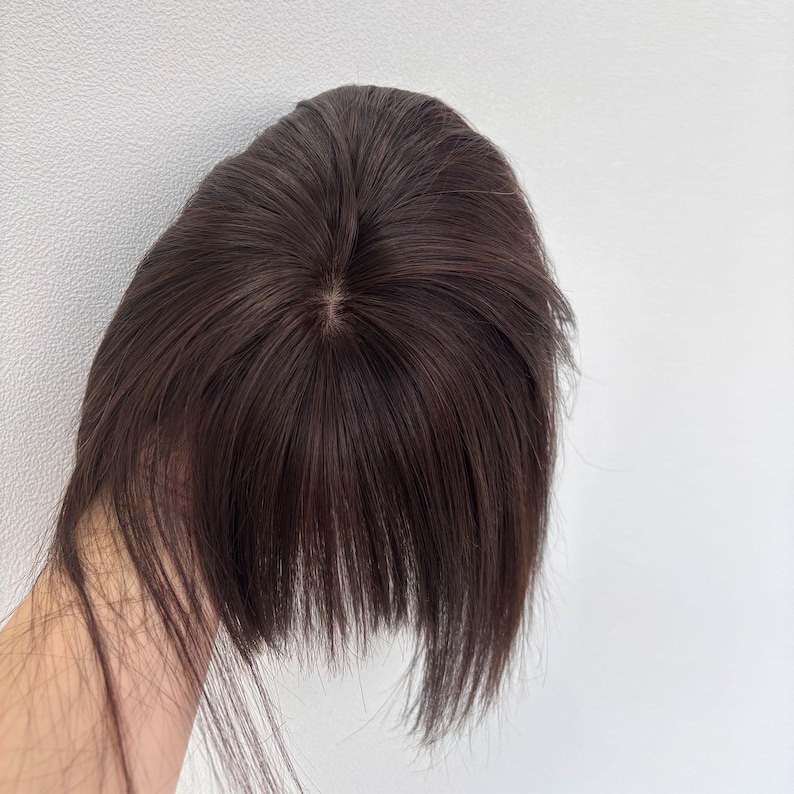 100% Human Hair Polished Bob Topper 12x13cm - Invisible Full Silk Base ...