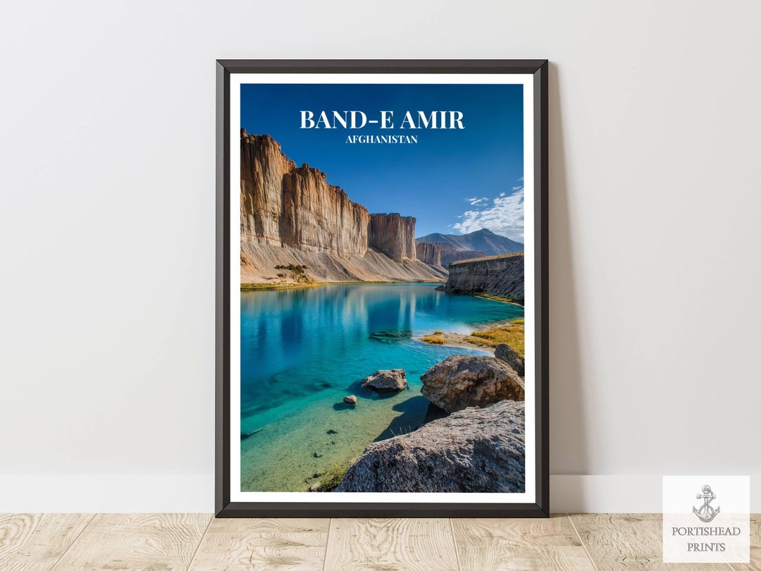 Band-e Amir Travel Art Poster | Asia | Afghanistan Gifts for Traveller ...