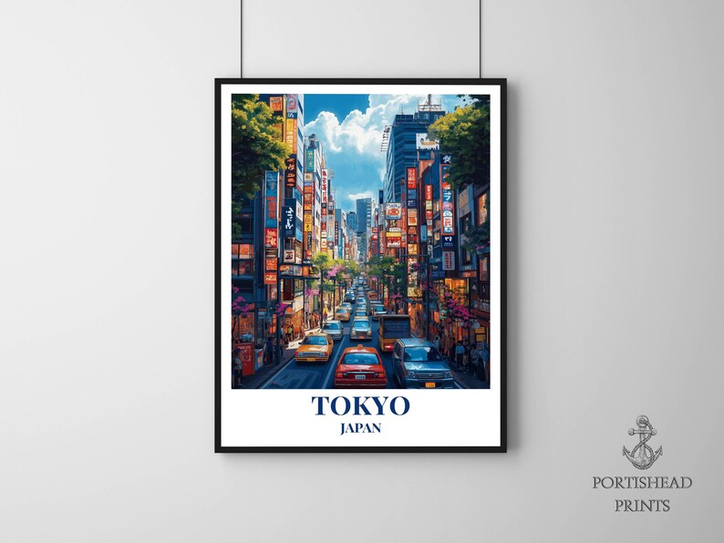 Tokyo Travel Art Poster | Japan Gifts for Traveller - Etsy UK