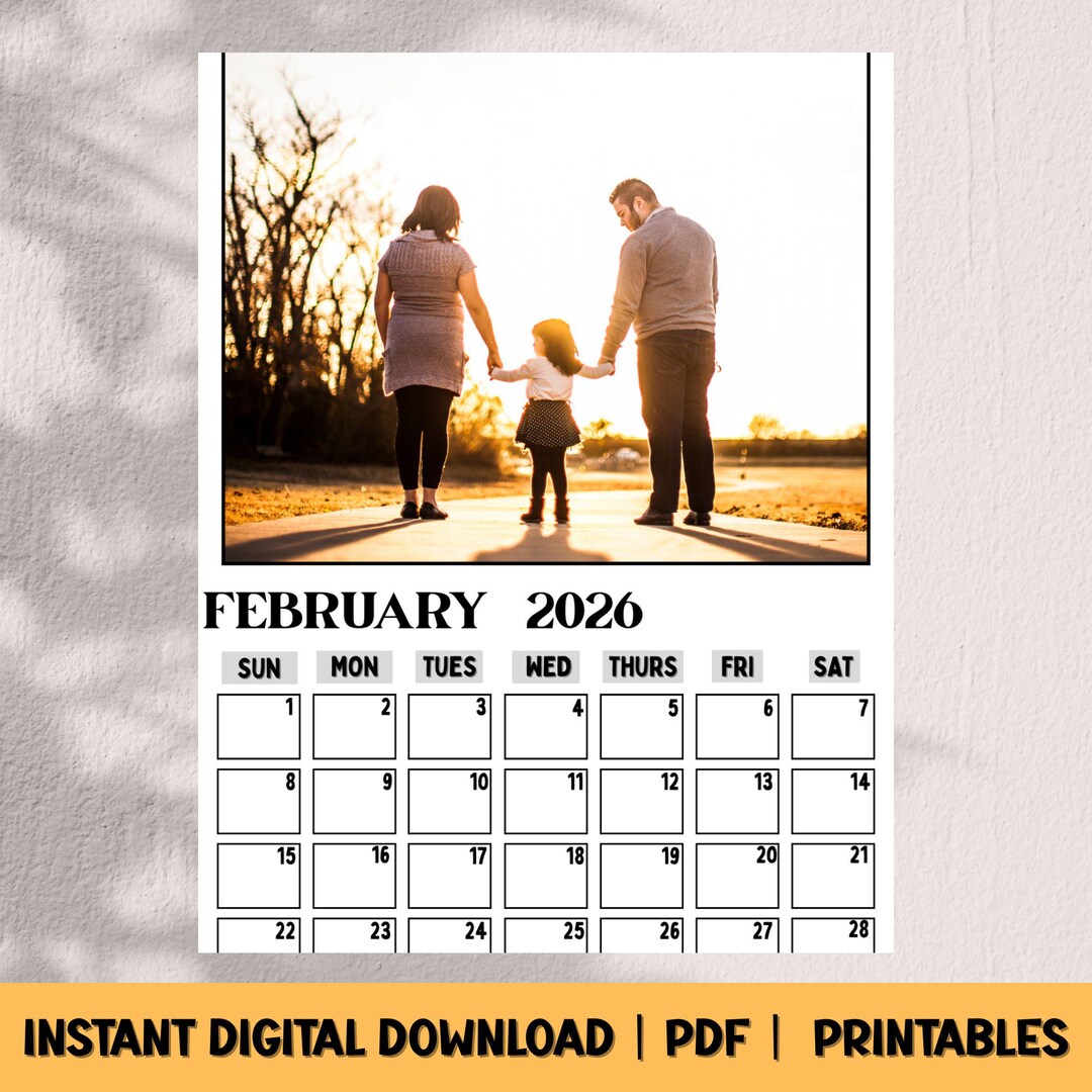 Editable and Printable 2026 February Calendar ( 5x7) Digital ...