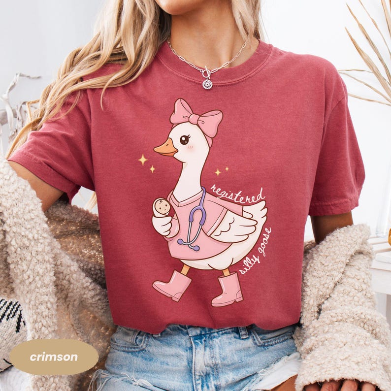 Registered Goose Mother Baby Nurse T-shirt, Postpartum RN, Mother Baby ...