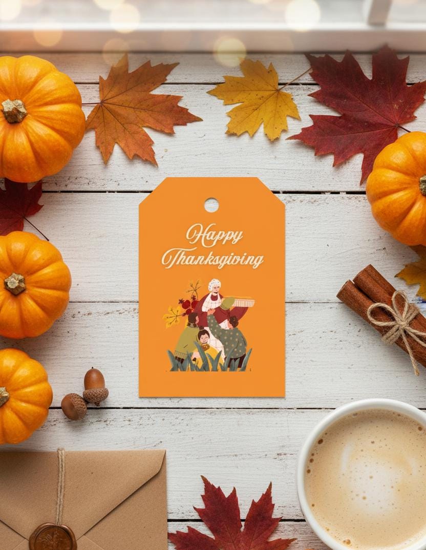 Thanksgiving Gift Tags – Printable Tags | Digital Download | A4 Sheet ...
