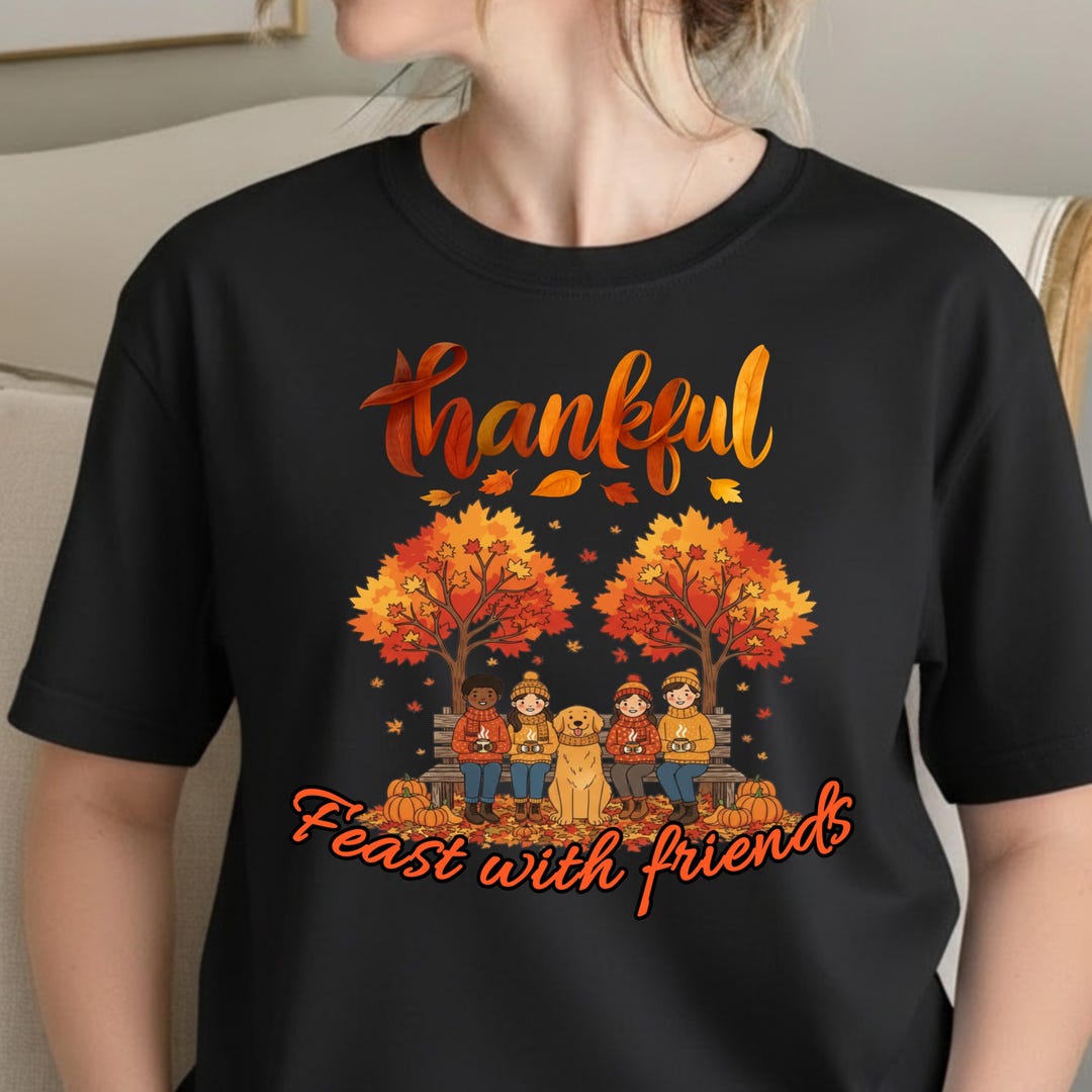 Thankful Feast With Friends PNG, Fall Friends Clipart, Cozy Autumn ...