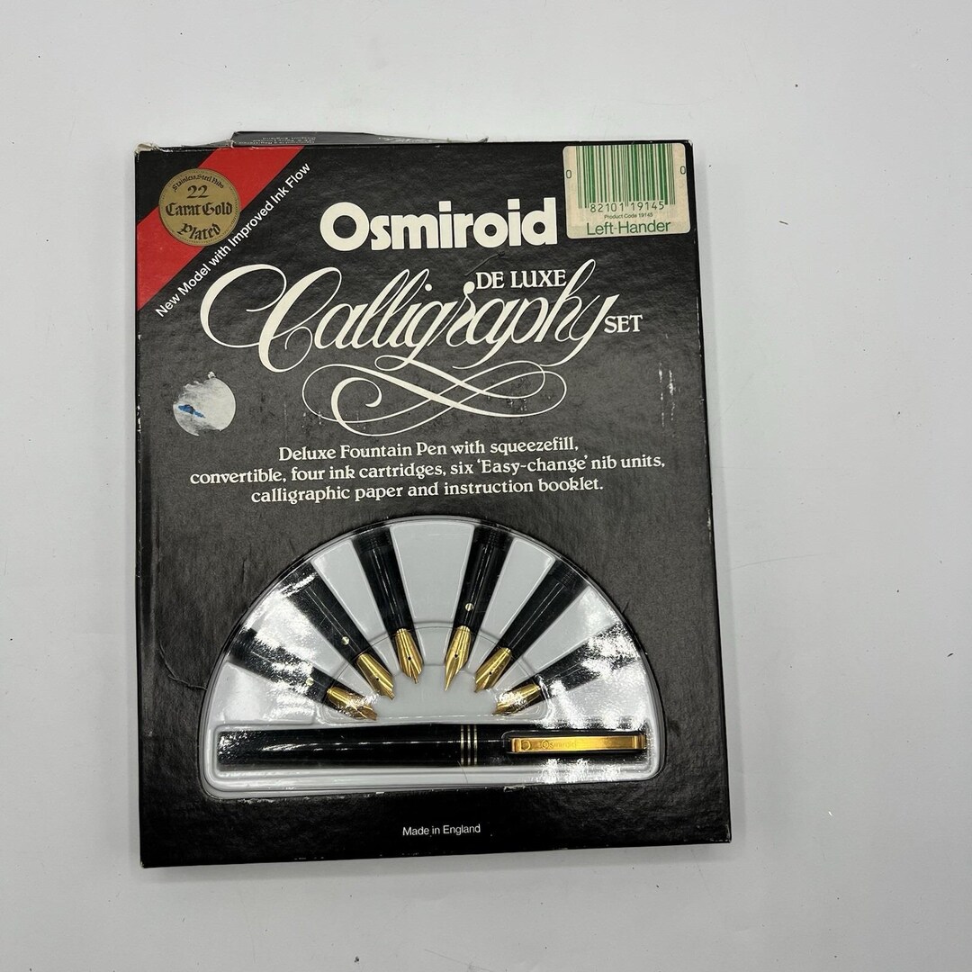 Vintage Osmiroid Deluxe Calligraphy Set Left Handed-6 Nibs 22k Gold ...