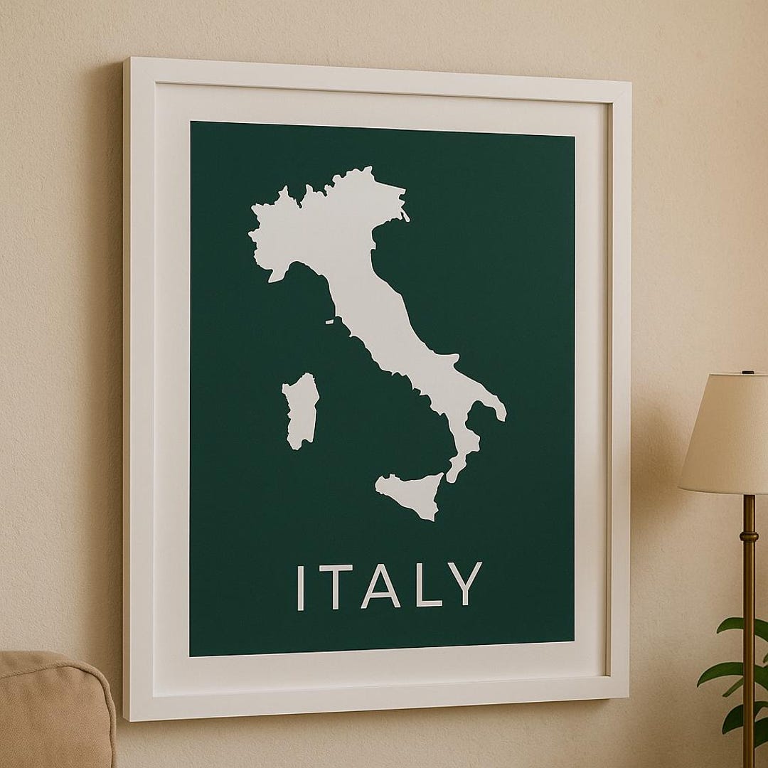 Italy Map Minimalist Print | Digital Download | Modern Travel Wall Art ...