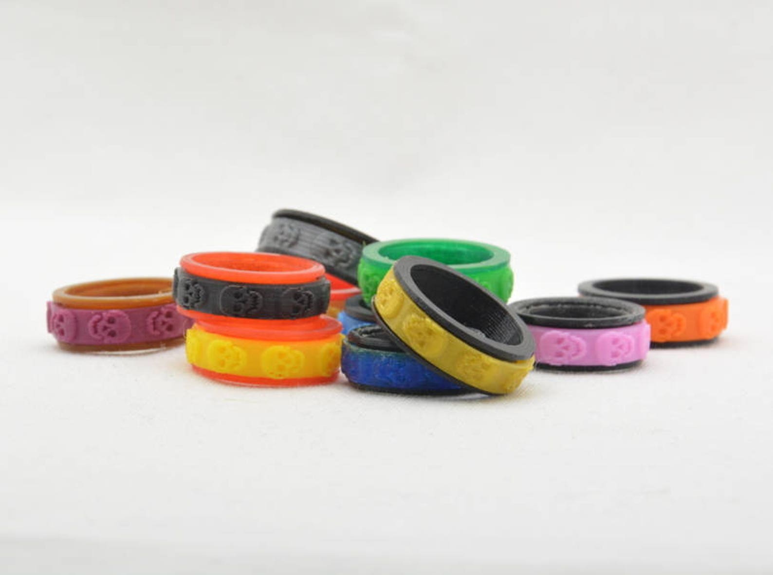 Skull Spinner Fidget Ring 3D Printed Customizable. | Etsy