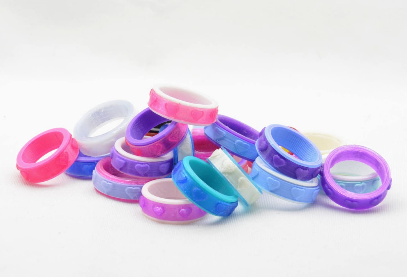 Heart Patterned Spinner Fidget Ring - 3D Printed, Customizable. - Etsy