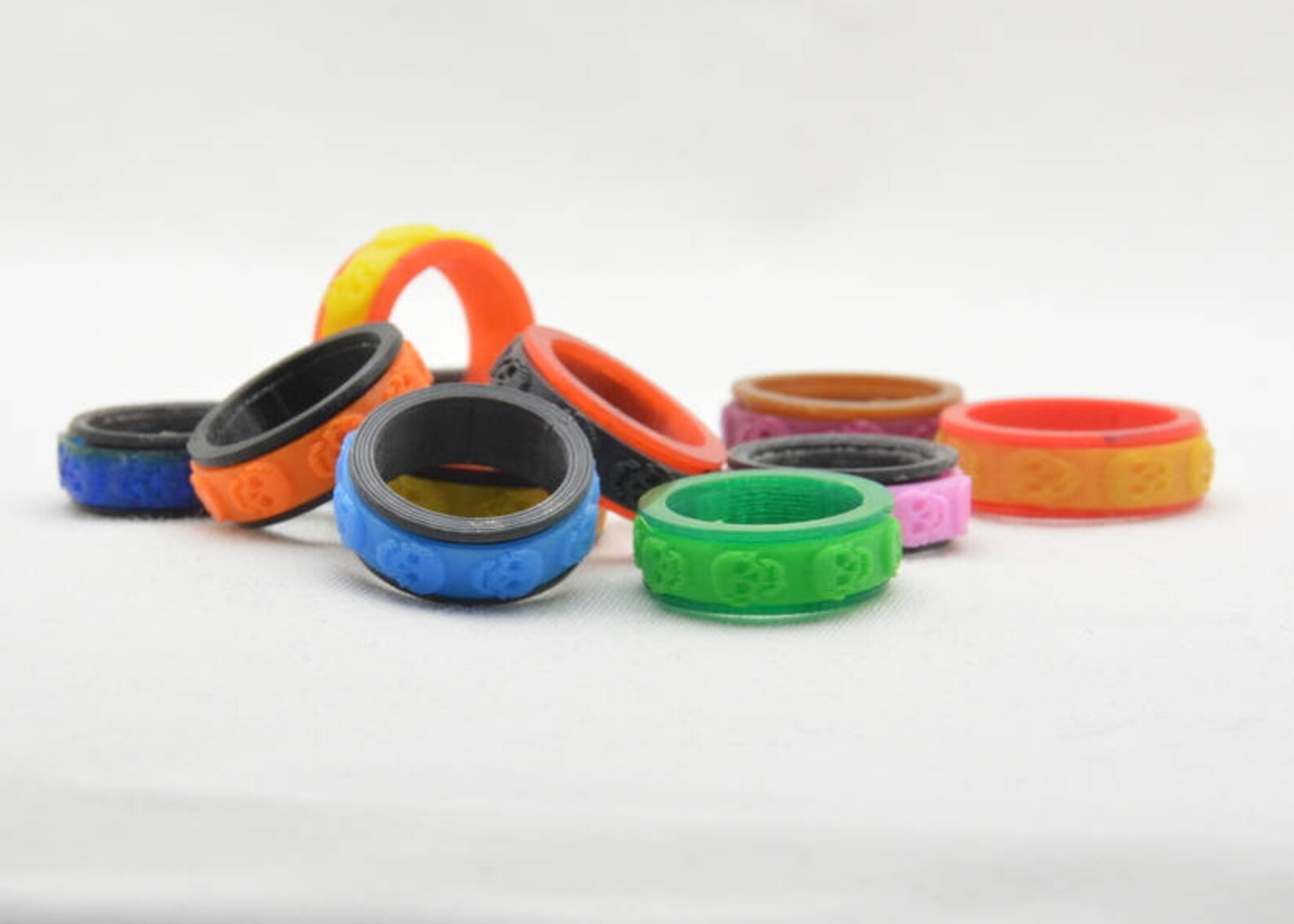 Skull Spinner Fidget Ring 3D Printed Customizable. | Etsy