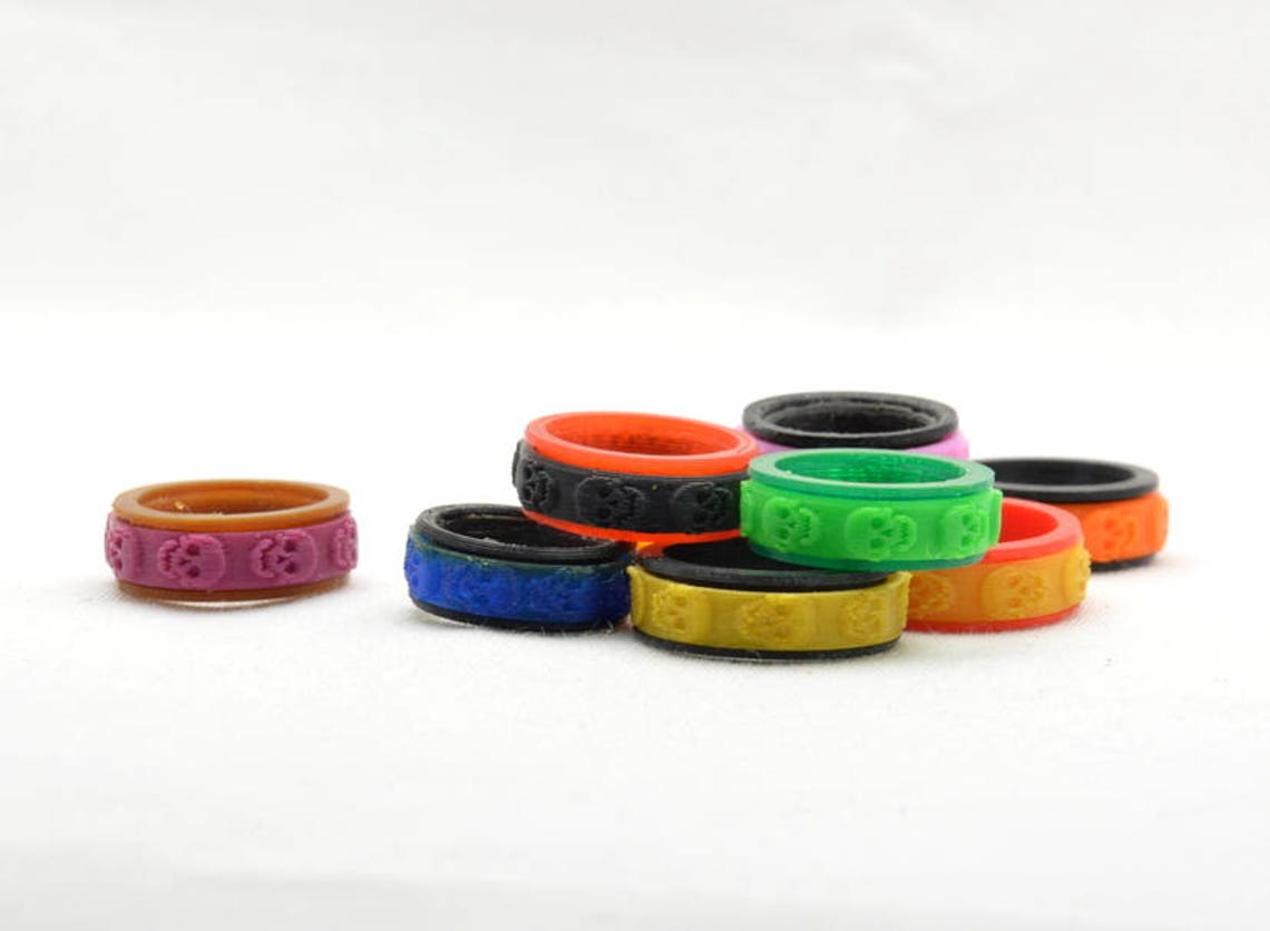 Skull Spinner Fidget Ring 3D Printed Customizable. - Etsy