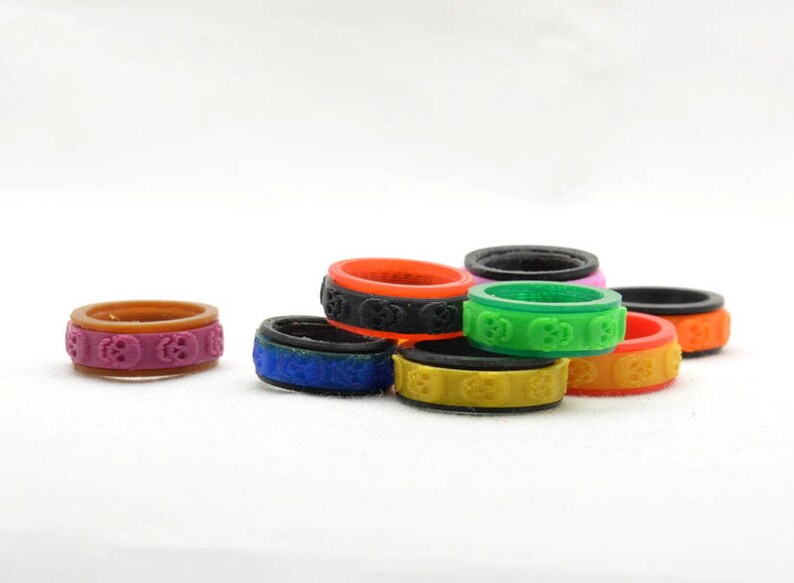 Skull Spinner Fidget Ring 3D Printed Customizable. | Etsy