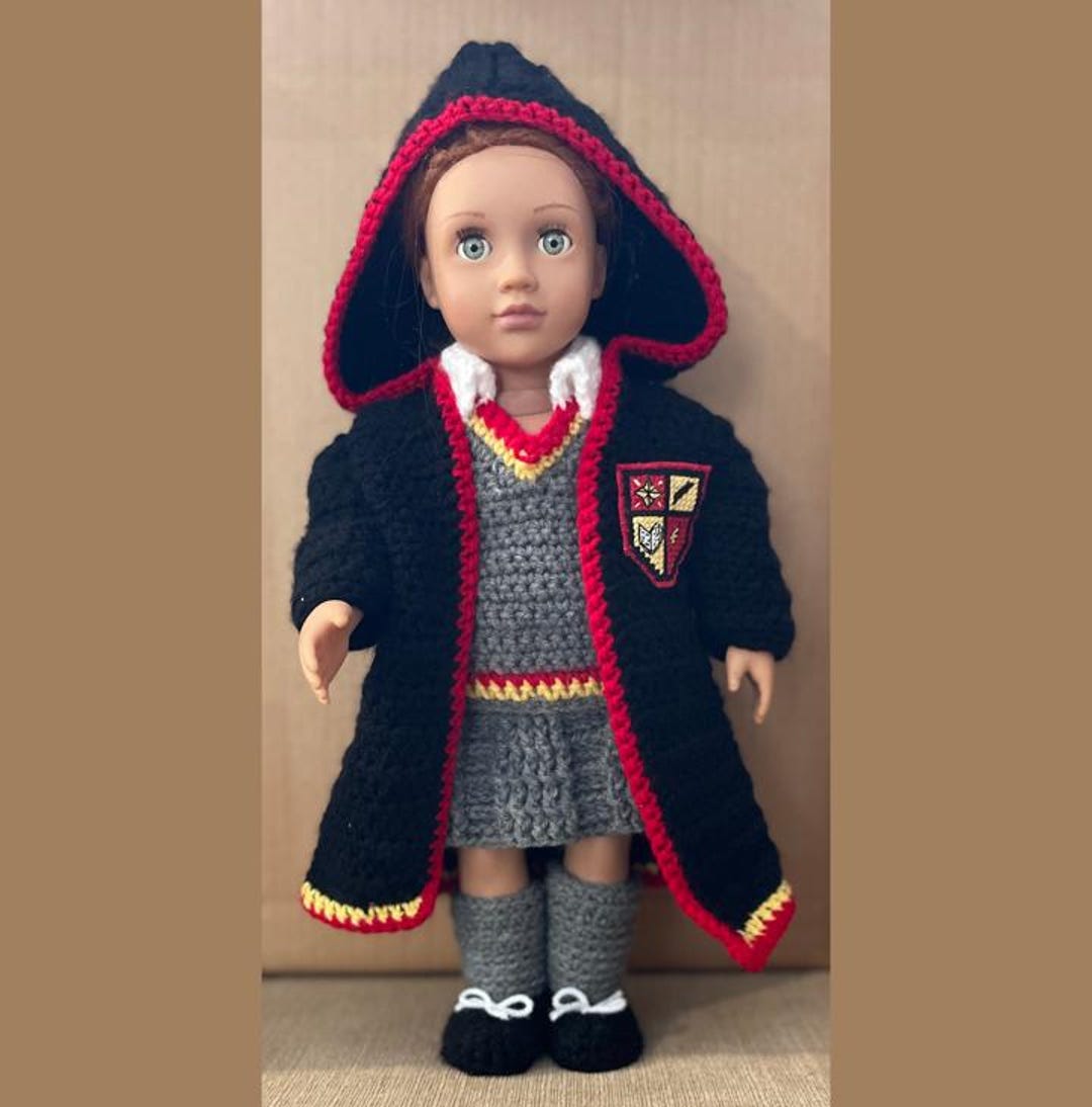 Crochet Wizard School Uniform for 18" Dolls - With Bonus Cross-stitch ...