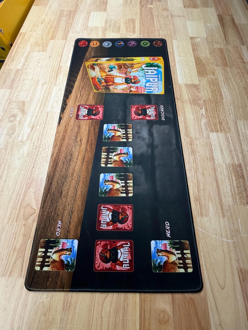 Custom Board Game Mat Single Playmat Neoprene 3mm White Stitched Edge ...