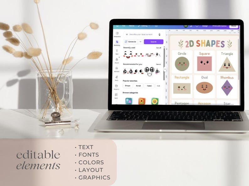 2D Shapes Poster Canva Template | Montessori Learning Chart (digital ...