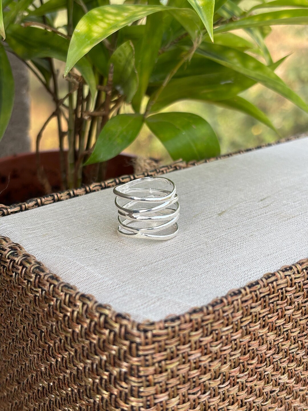 925 Sterling Silver Multi Band Crossover Ring | Handmade Layered Wire ...