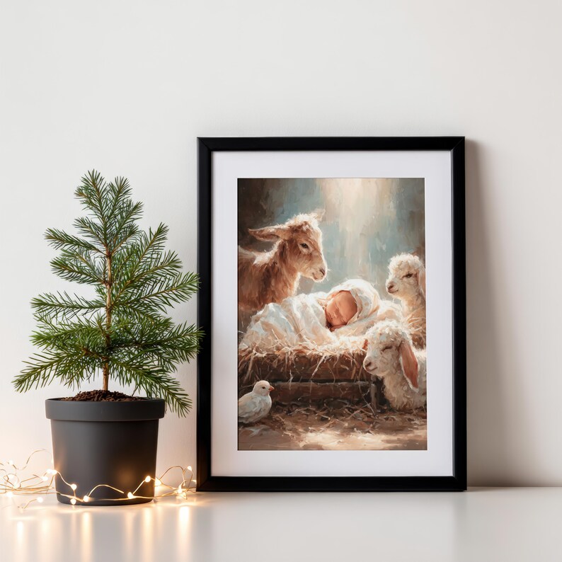 Baby Jesus Nativity Digital Download Christian Wall Art Religious ...