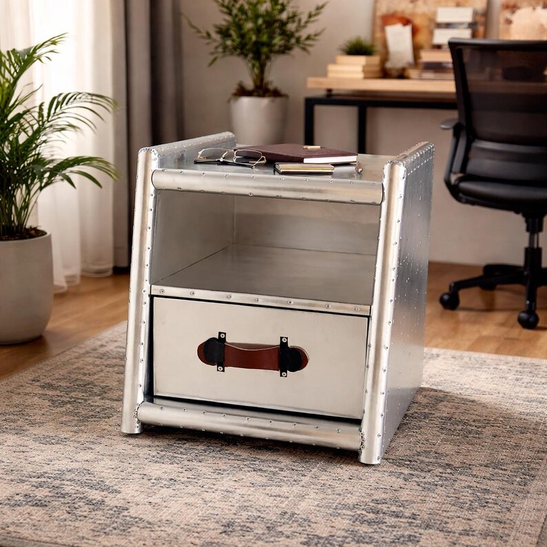 Aviator Side Table Antique Style Industrial Decorative Tomcat Aero ...