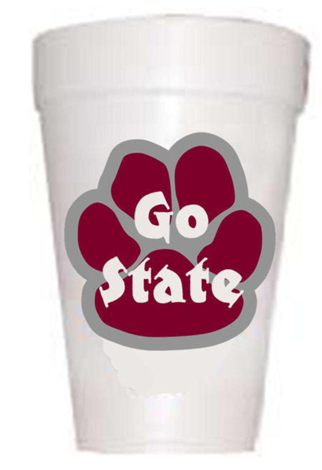 MSU Go State Paw Print Tailgating Styrofoam Cups-mississippi Tailgating ...