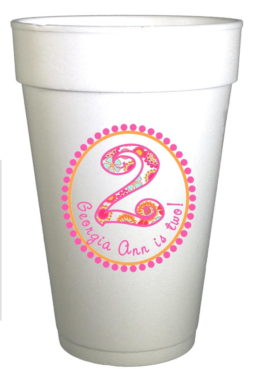 Personalized Number Birthday Cups With Retro Design Custom Birthday ...