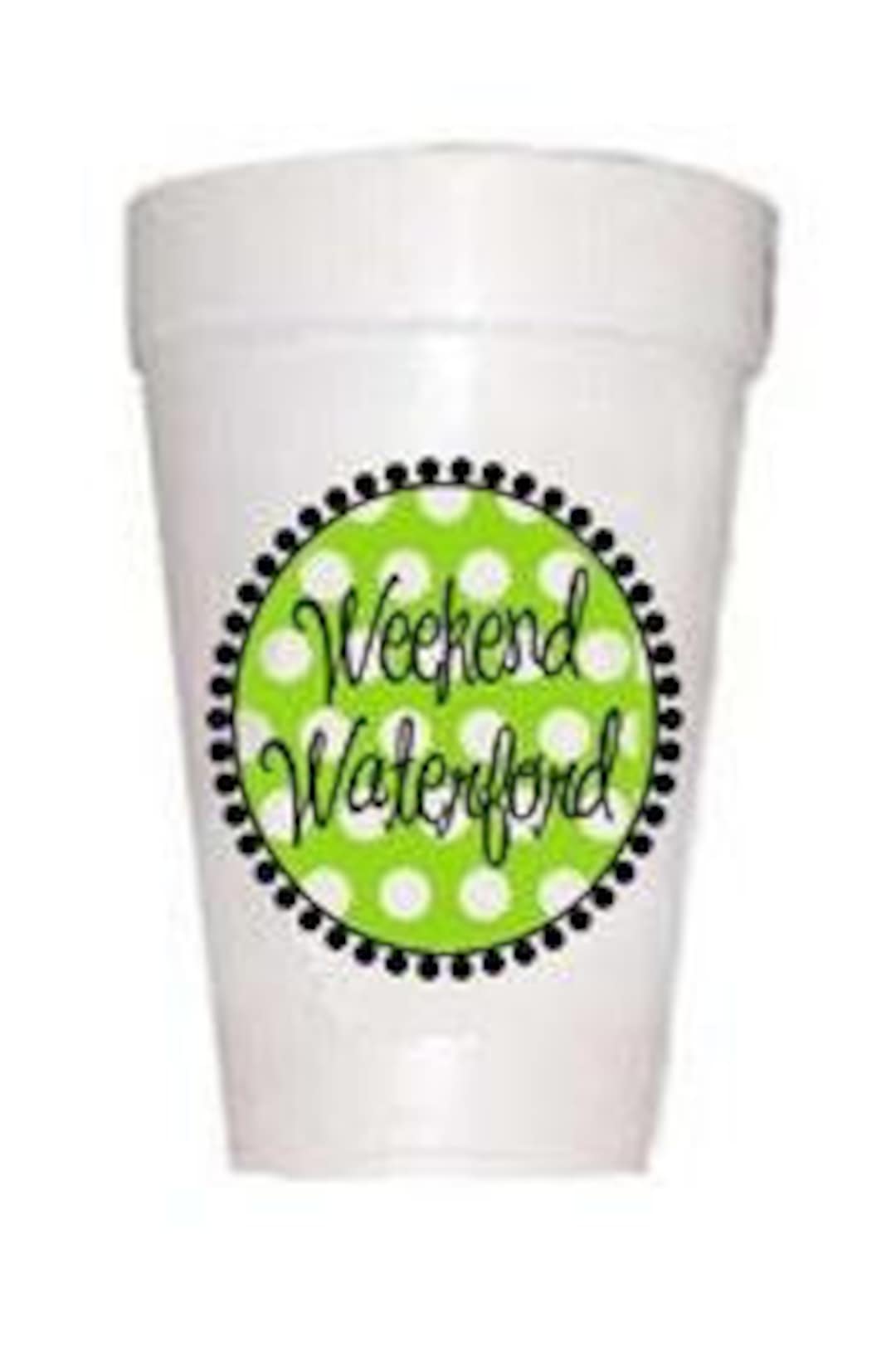Weekend Waterford- Lime Polka Dot Styrofoam Cups - Etsy