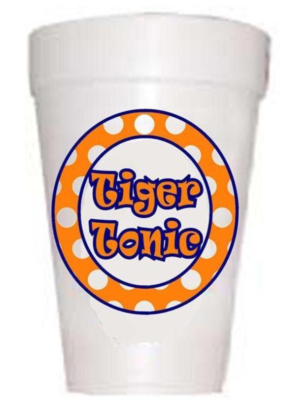 Auburn Tiger Tonic Styrofoam Tailgating Cups - Etsy
