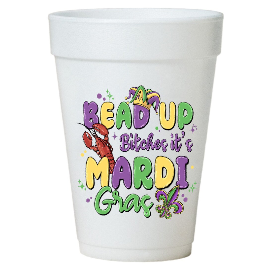 Bead up Mardi Gras Styrofoam Cups - Etsy