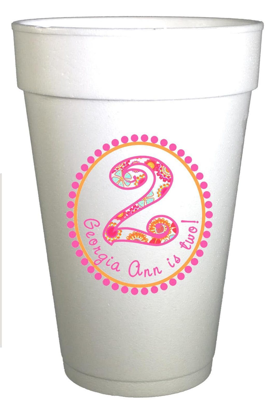 Personalized Birthday Cups: Retro Number Style (16oz Styrofoam) - Etsy