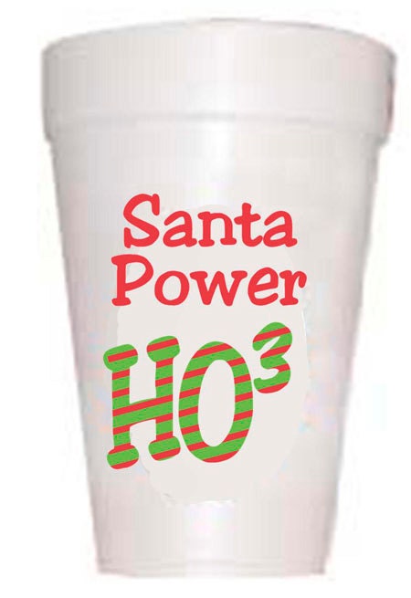Santa Power Ho3 Christmas Styrofoam Cups 10 Each 16oz - Etsy