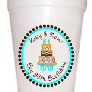 Personalized Blue Birthday Cake Birthday Cups-custom Full Color Cups ...