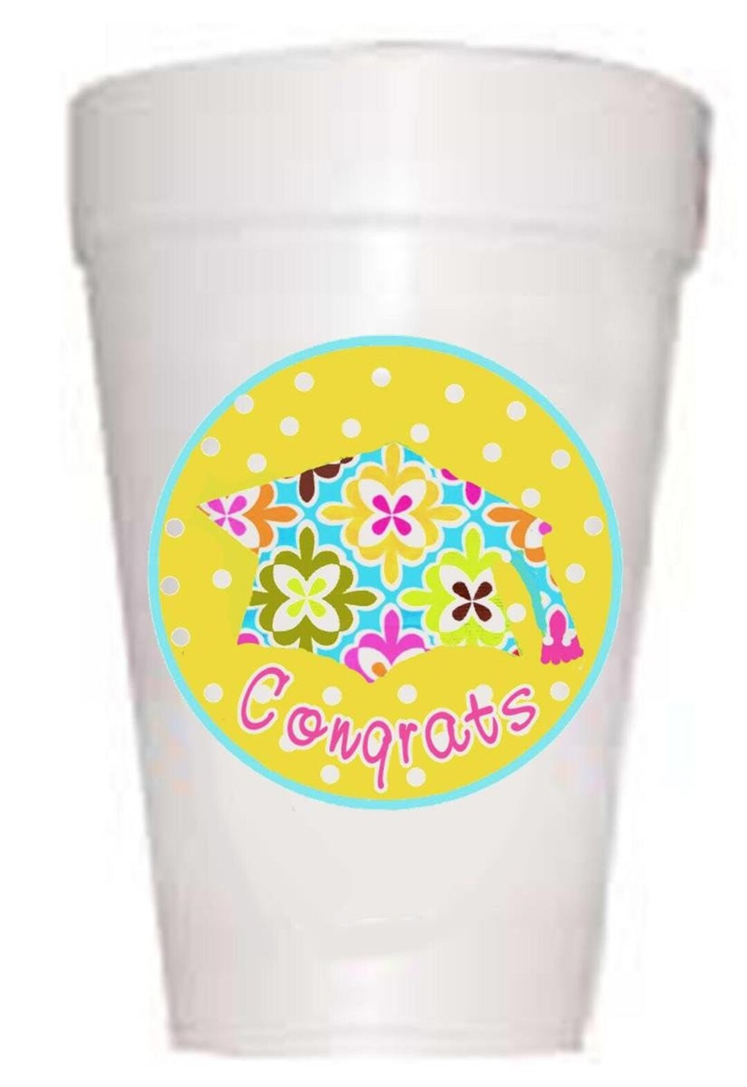 Graduation Congrats Medallion Styrofoam Cups - Etsy