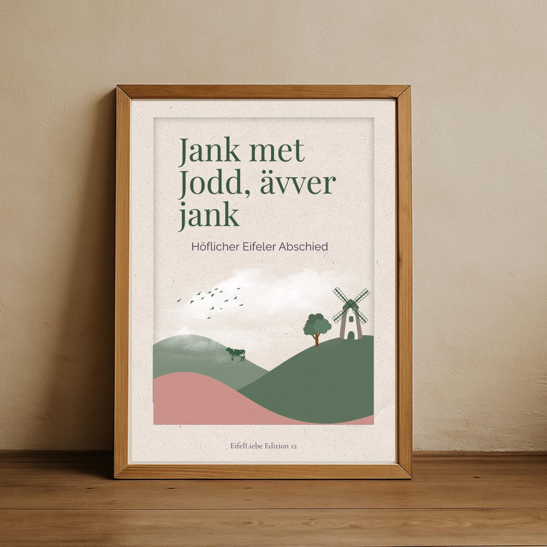 Eifel Dialect Poster - Minimalist - Funny Saying - Retro Wall Art ...