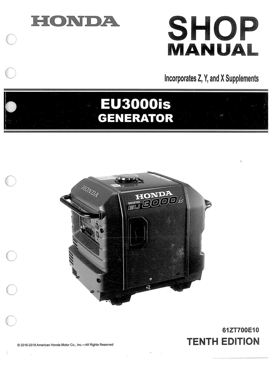 Honda EU2600I EU3000IS Generator Shop Manual - Etsy