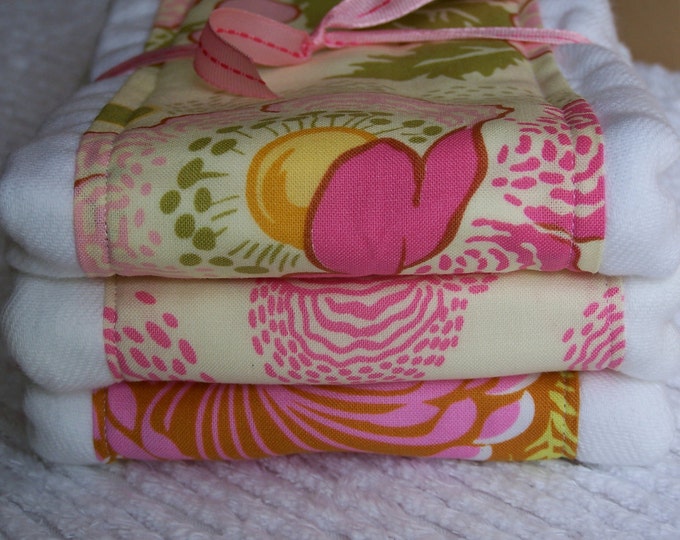 Set of Three Burp Cloths for a Baby Girl Amy Butler Fabric - Etsy