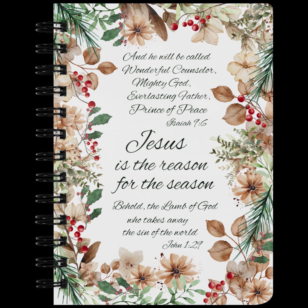 Christmas Bible Verse Spiral Notebook, Prayer Journal (5x7) - Etsy