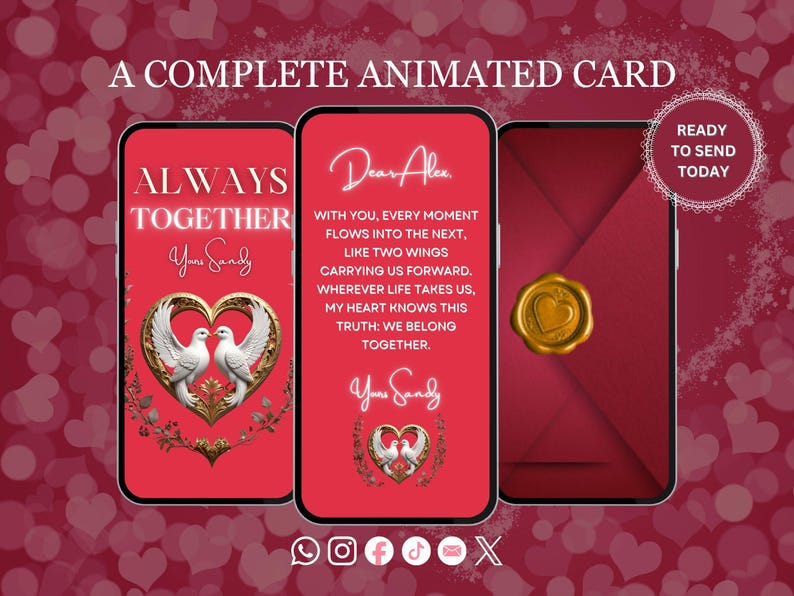 Animated Valentine's Day Card • Digital Video Ecard With Music ...