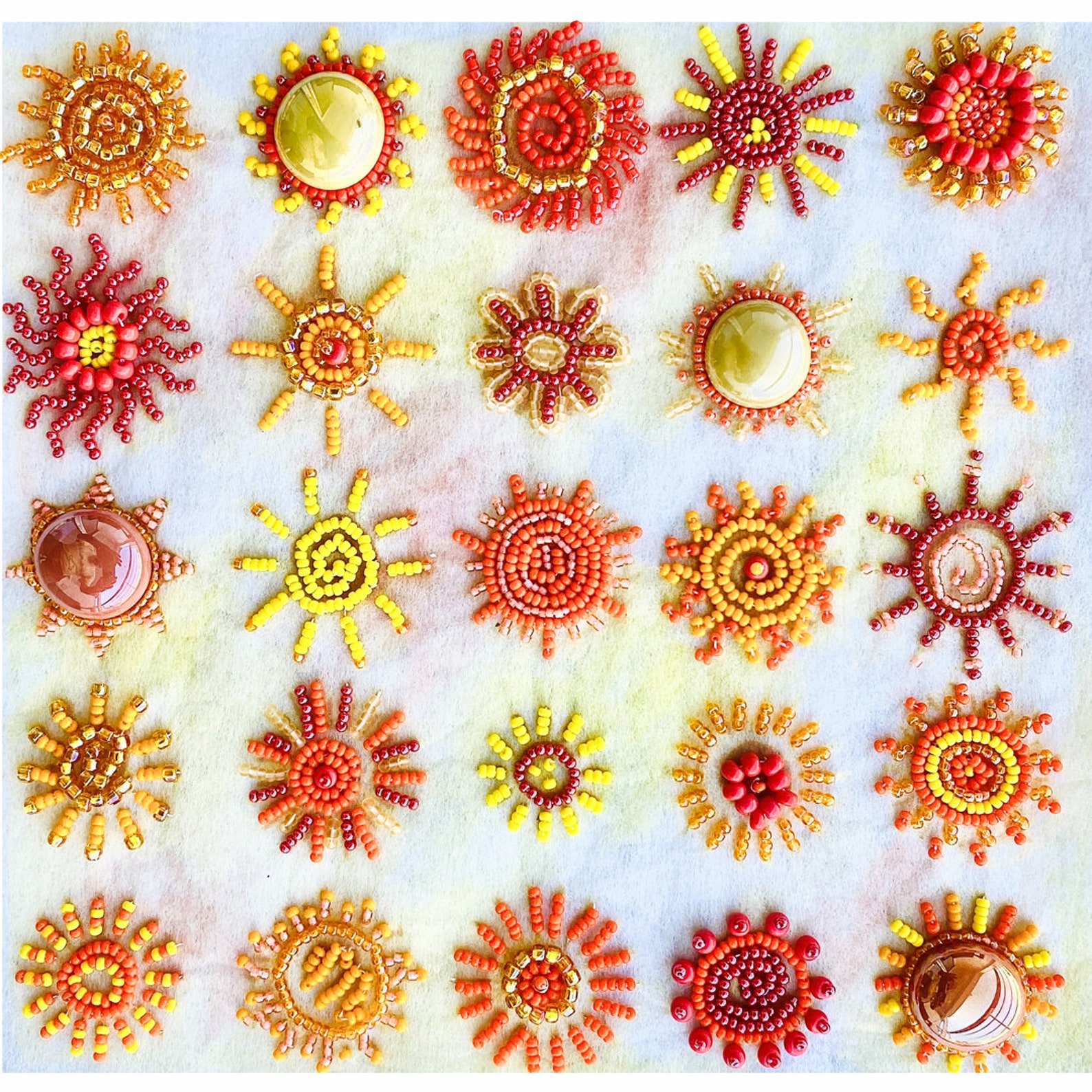 Bead Embroidery Kit Sun Sampler Design - Etsy