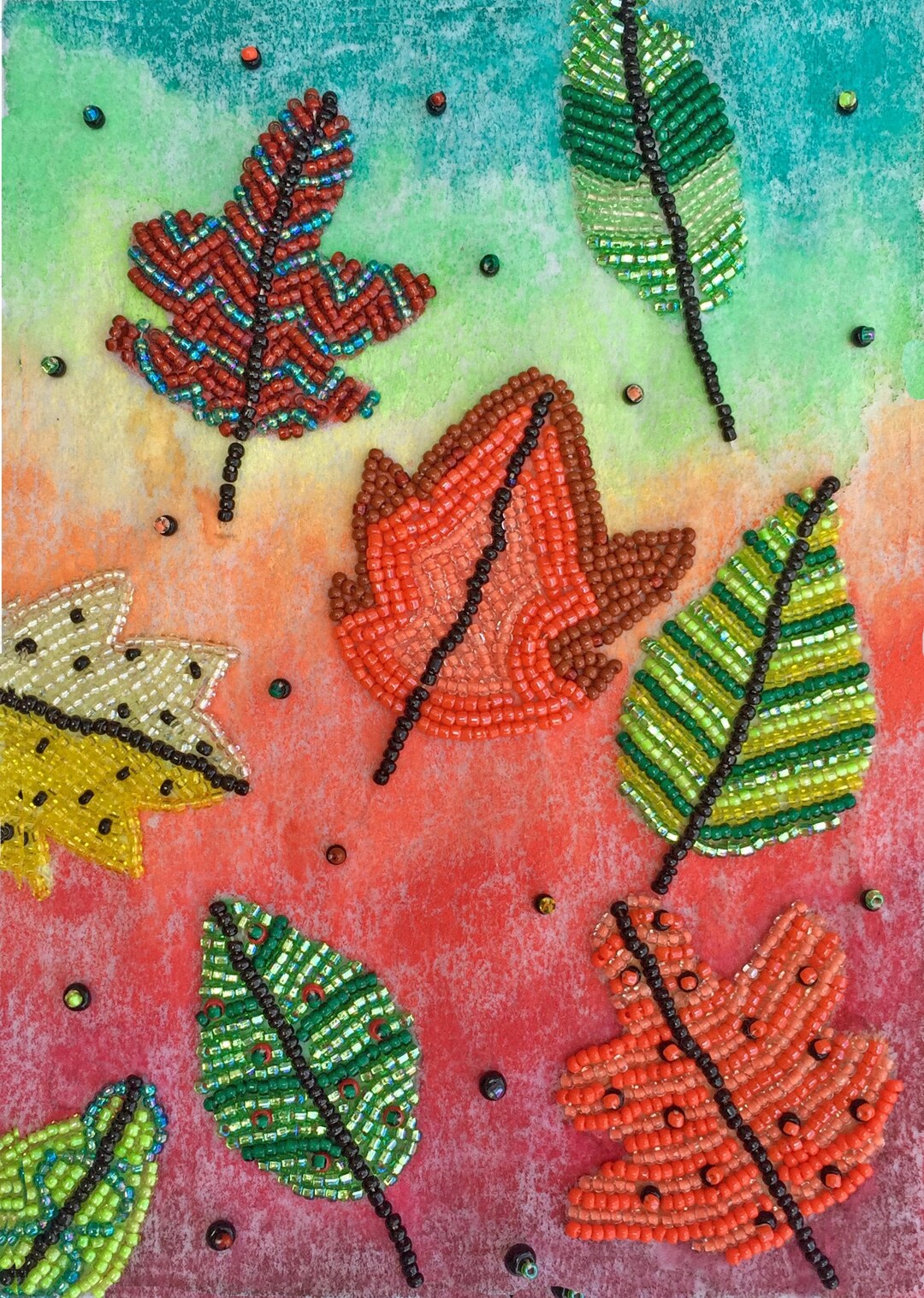 Falling Leaves Bead Painting Kit - Etsy