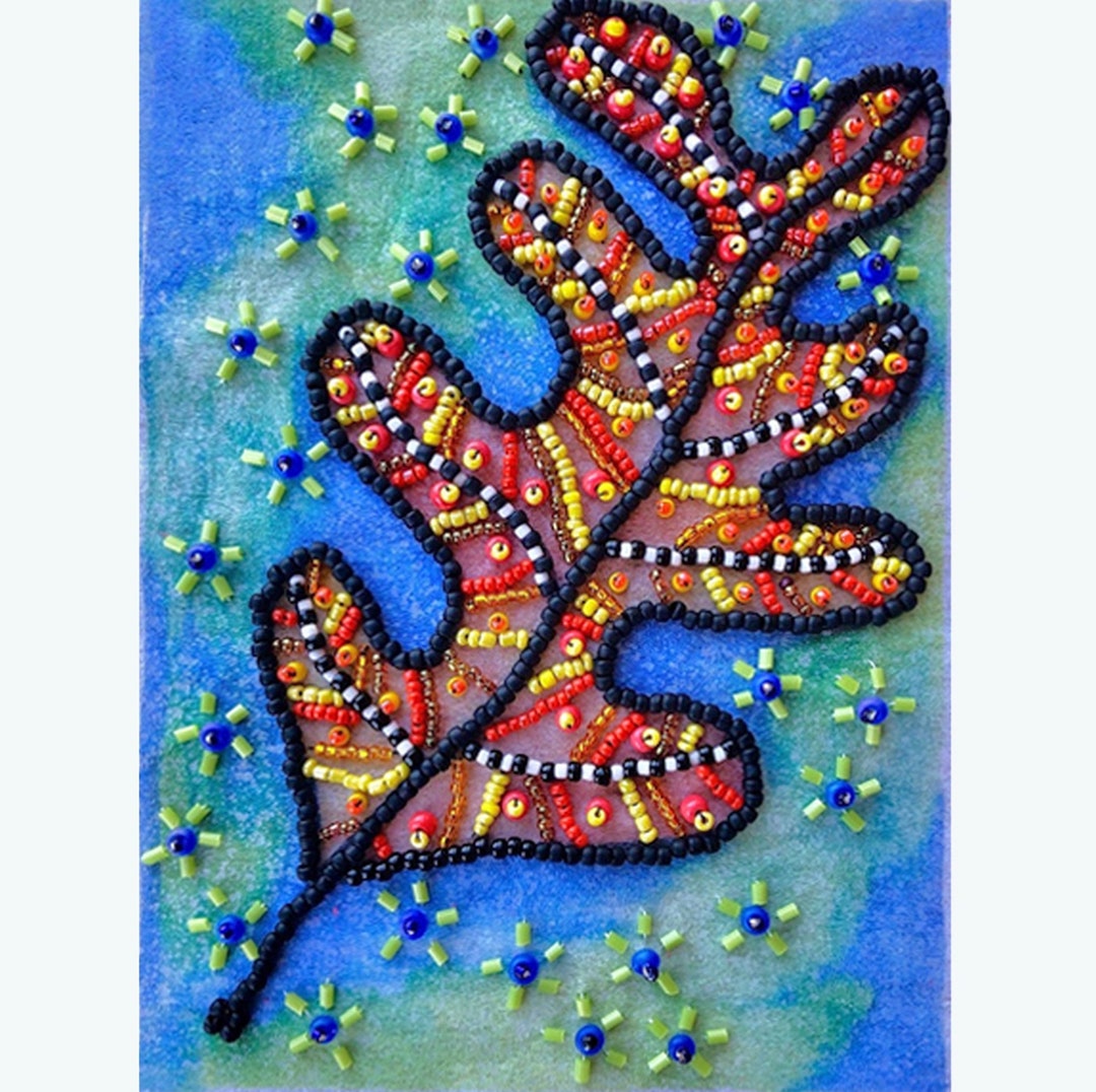 Bead Painting Kit Fall Leaf Design - Etsy