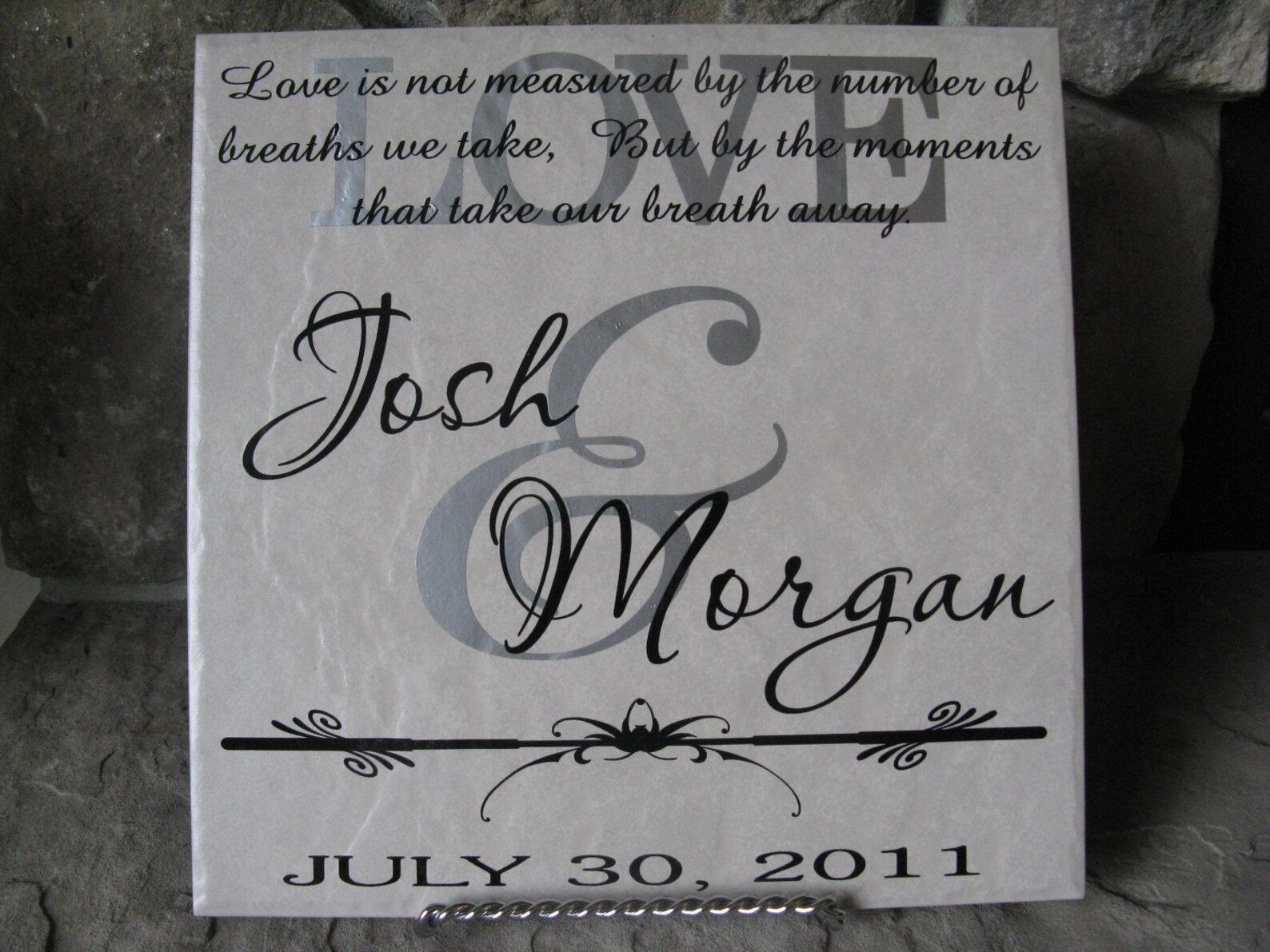 MONOGRAM WEDDING TILE - Etsy