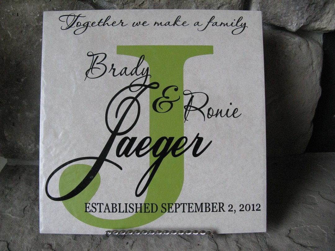 MONOGRAM WEDDING TILE - Etsy