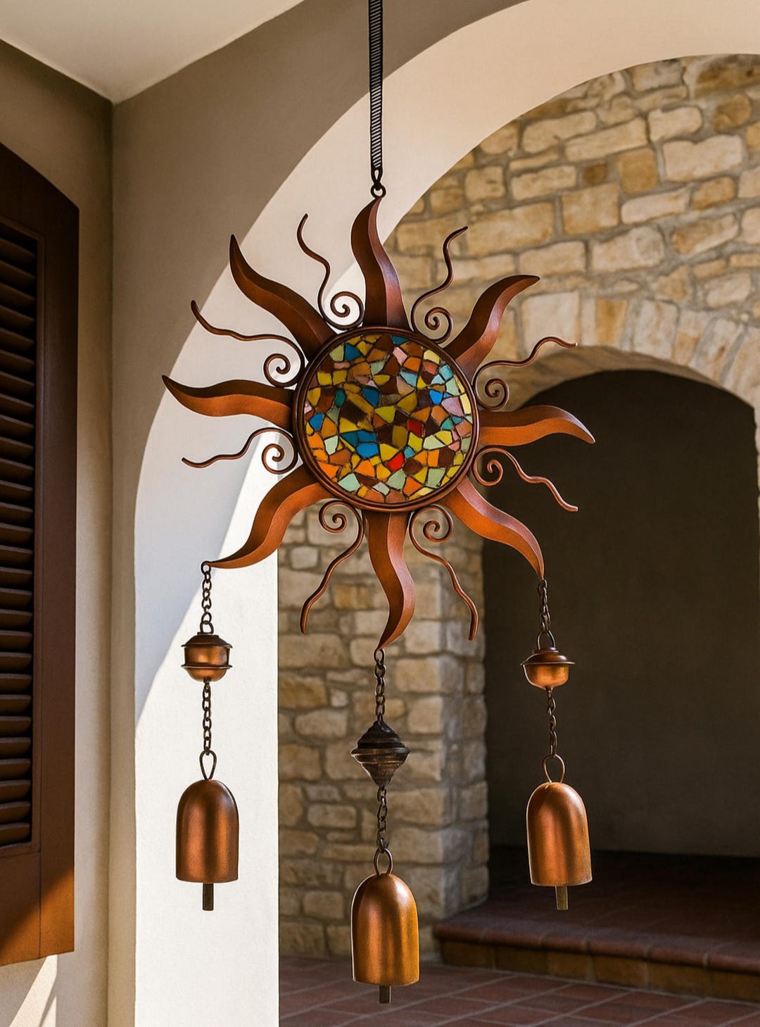 Sun Wind Chime · Garden & Yard Decor · Orange Suncatcher · Metal ...