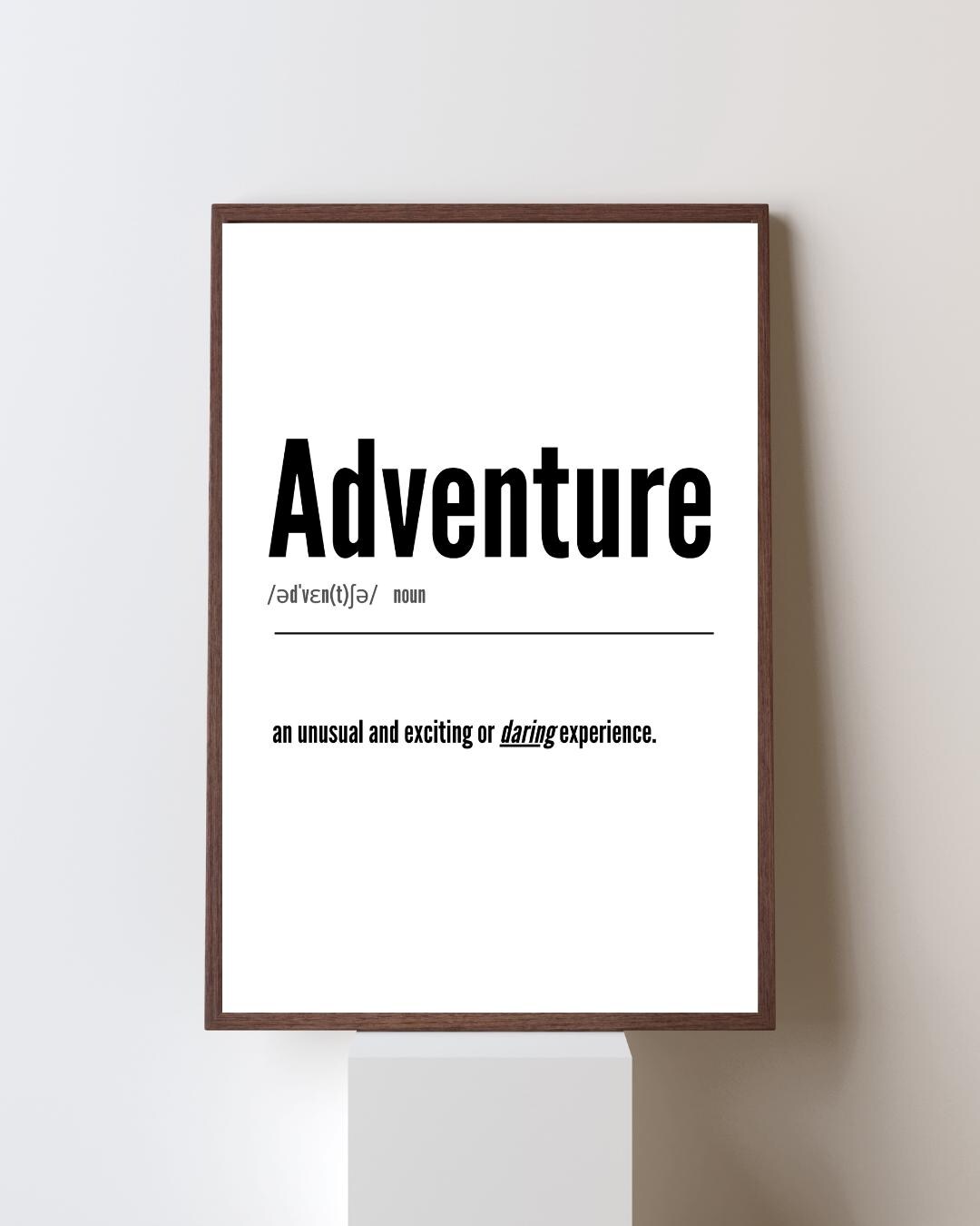 Adventure Definition Print – Minimalist Travel Poster - Etsy