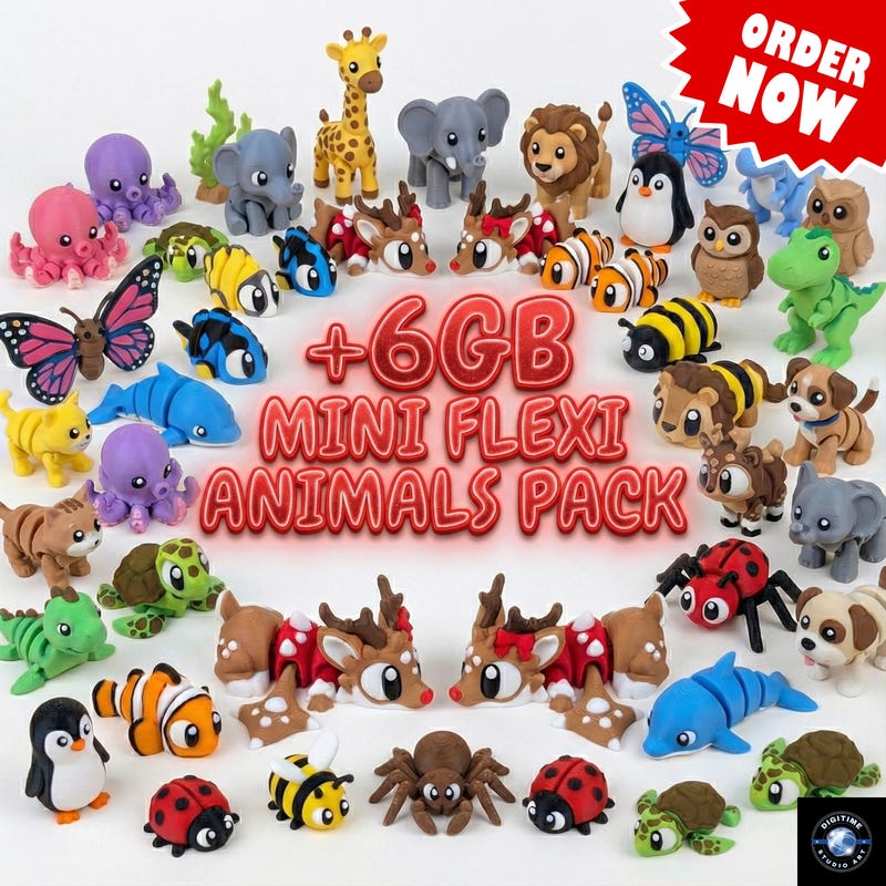 Mini 3d Printed Animals - Etsy