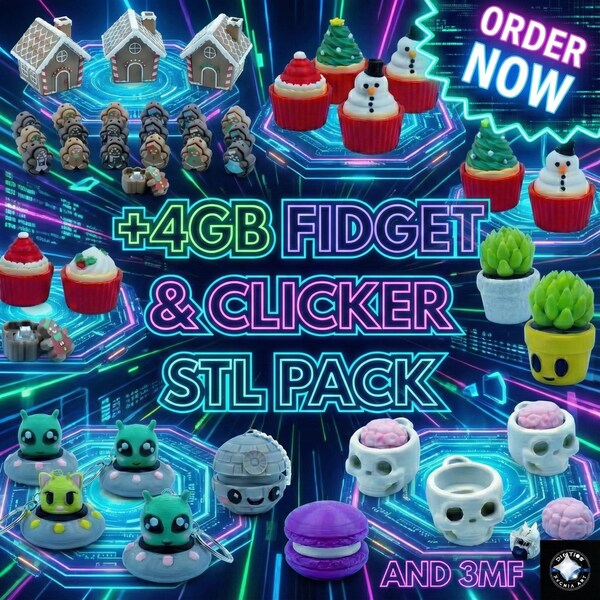 Fidget Clicker 3d Print Stl Files - Etsy